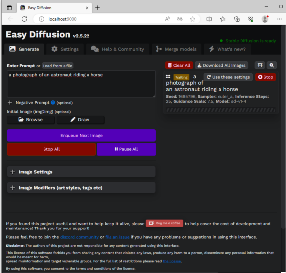 Easy Diffusion – KI Bilder unter Windows / Linux / MacOS erzeugen | goNeuland